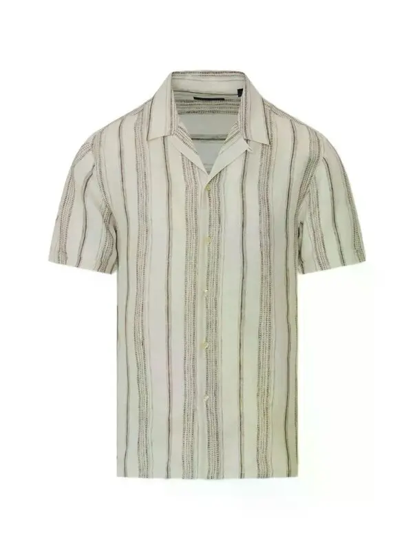 PATRICK ASSARAF Dobby Striped Short-sleeve Shirt