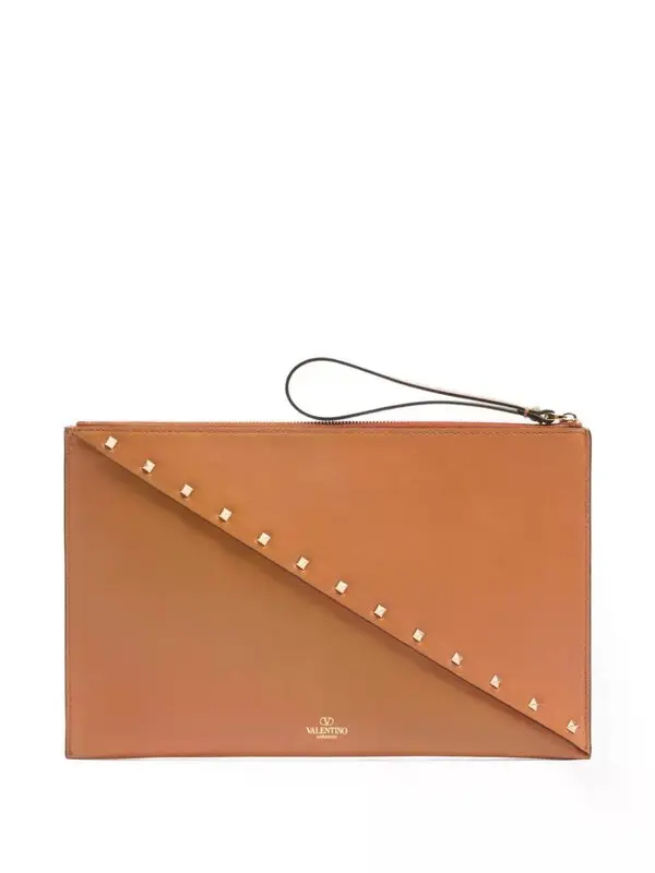 Valentino Garavani Rockstud Leather Pouch - Brown