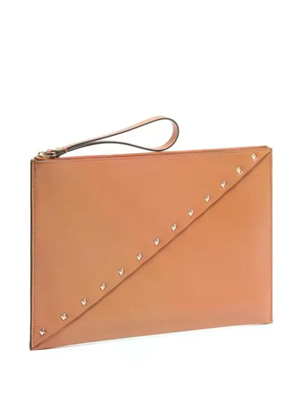 Valentino Garavani Rockstud Leather Pouch - Brown