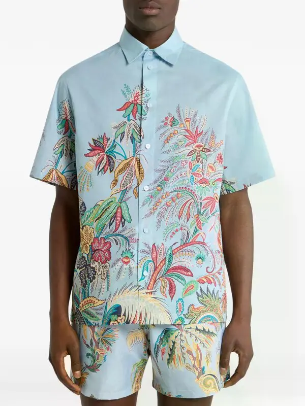 Etro Floral-print Short-sleeved Shirt
