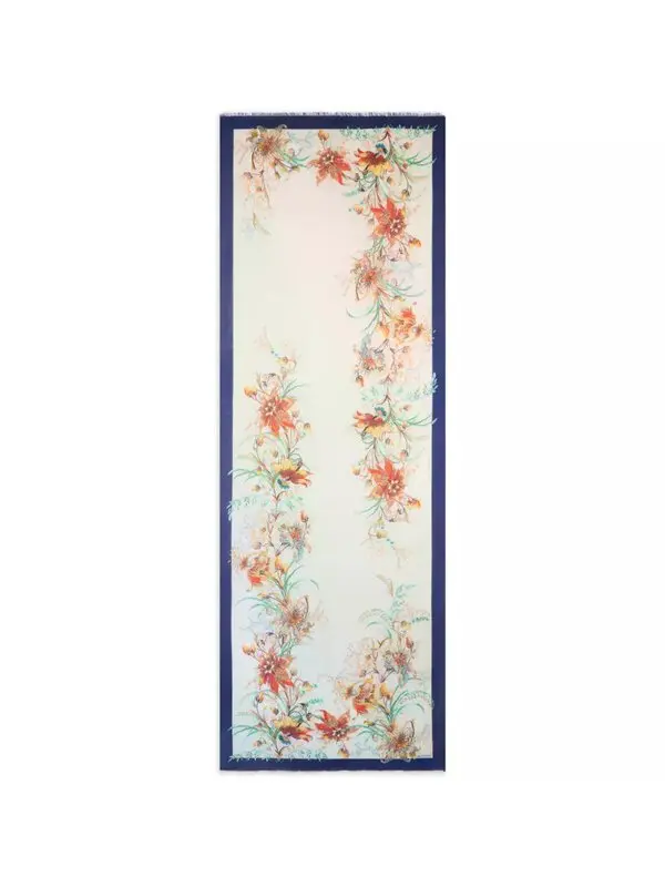 Etro Floral-motif Cotton Scarf - Neutrals