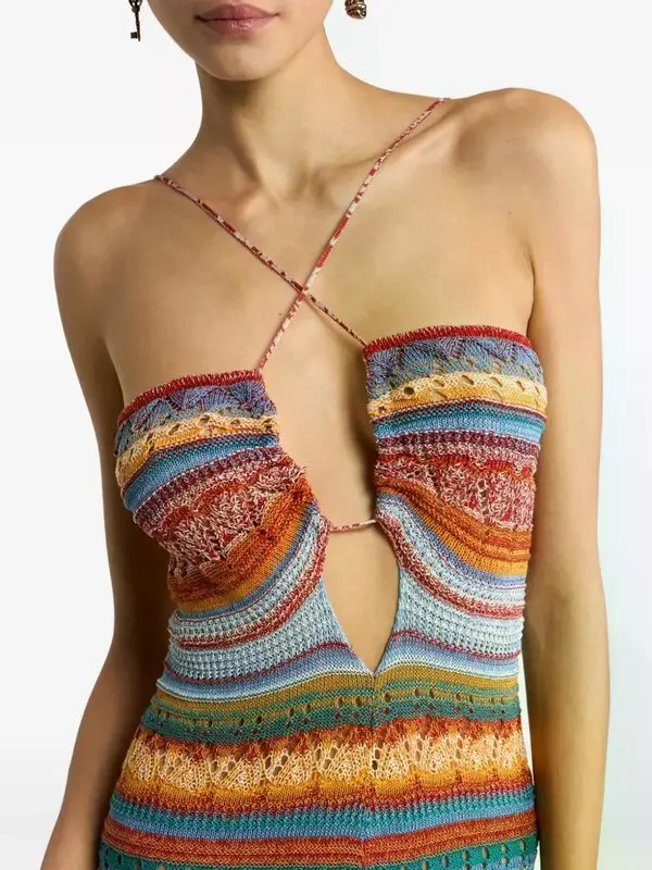 Etro Striped Knitted Maxi Dress