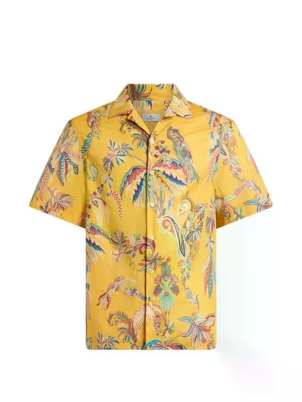 Etro Parrot-print Palm-tree Shirt