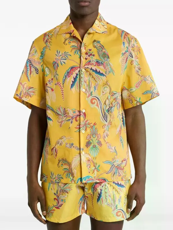 Etro Parrot-print Palm-tree Shirt