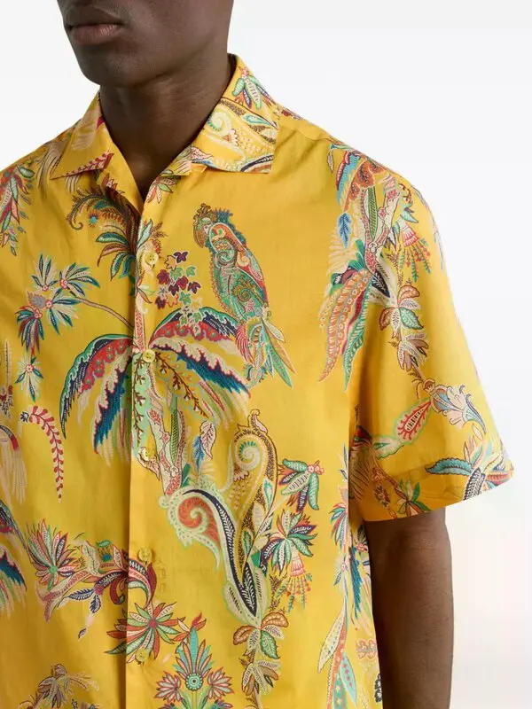 Etro Parrot-print Palm-tree Shirt