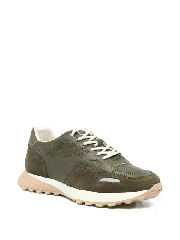 SERGIO MORETTI FIRENZE Perforated Panel Sneakers - Green