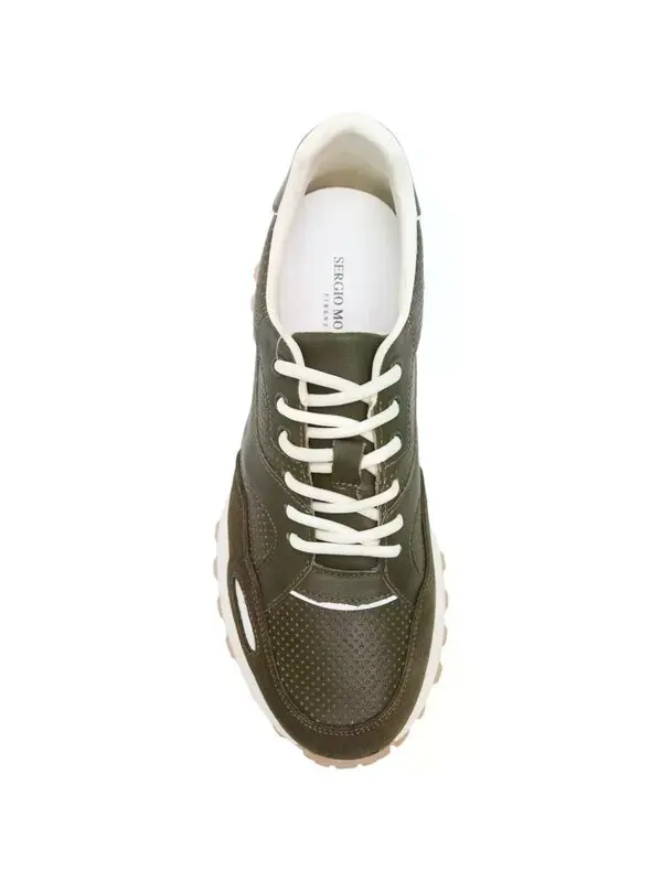 SERGIO MORETTI FIRENZE Perforated Panel Sneakers - Green