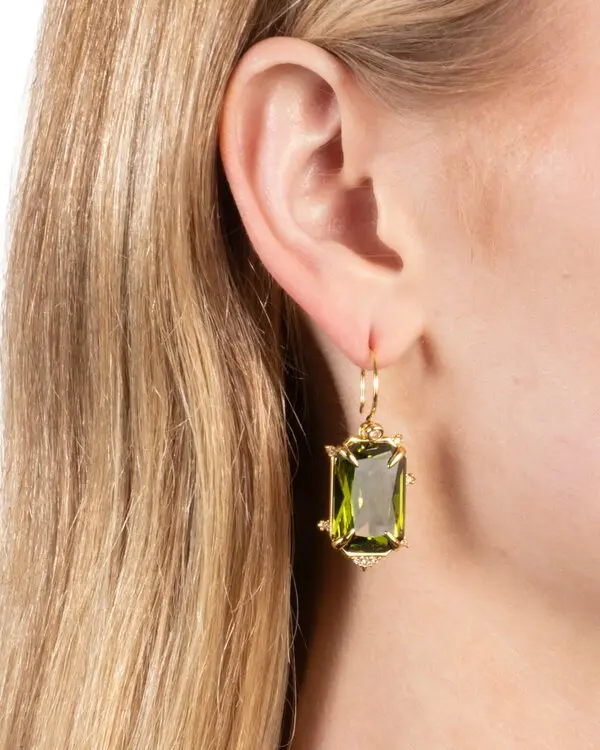 Alexis Bittar Imperial Noir Baguette Drop Earrings - Basil