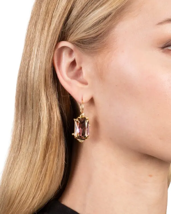 Alexis Bittar Imperial Noir Baguette Drop Earrings - Petal