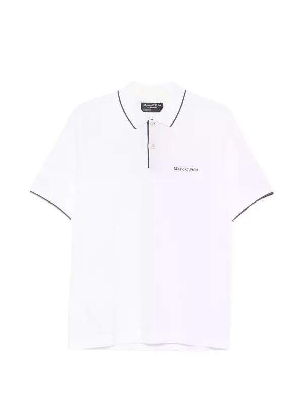 Marc O'polo Logo-embroidered Tipped Polo Shirt - White