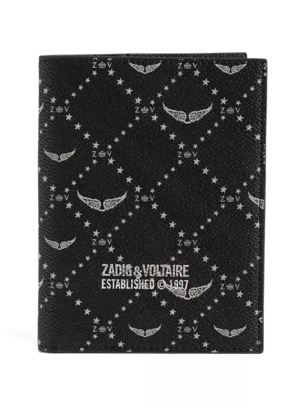 Zadig&Voltaire Monogram-print Passport Holder - Black