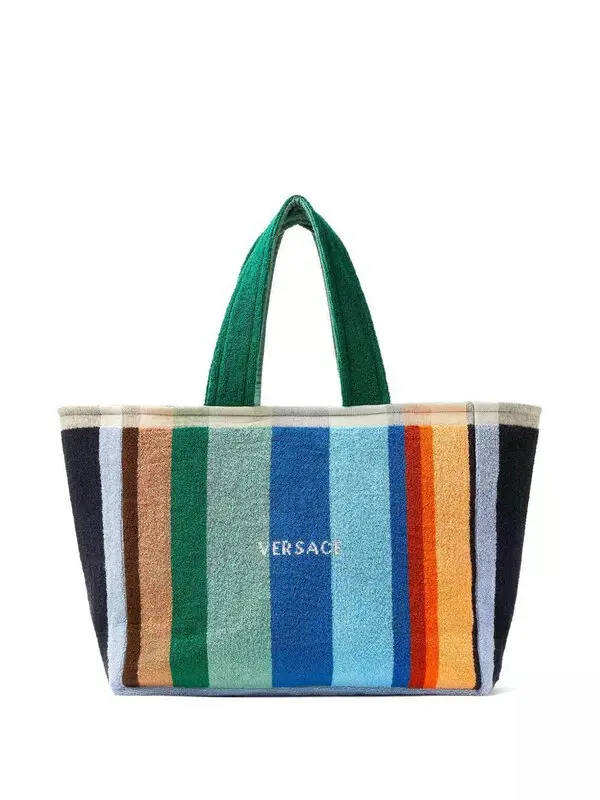 Versace Medusa Striped Tote Bag - Blue