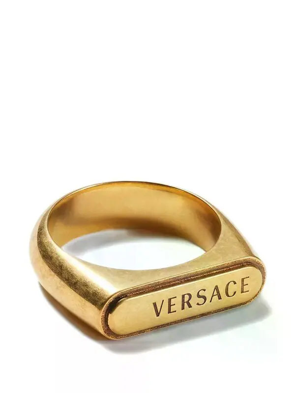 Versace Engraved Logo Ring - Gold