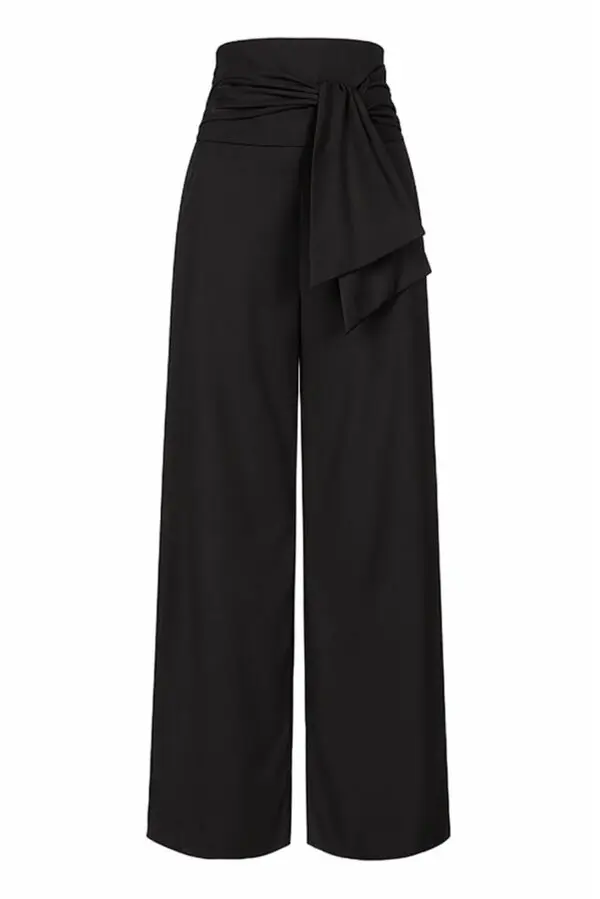 MARIANNA DÉRI Wide-leg Trousers With Tie Belt - Black