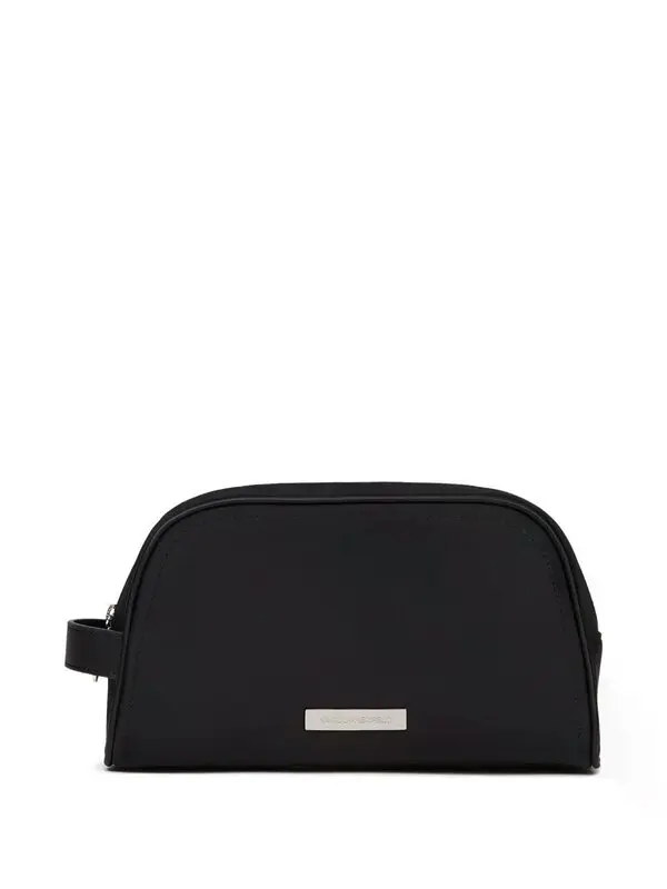 Karl Lagerfeld Logo Plaque Make Up Bag - Black