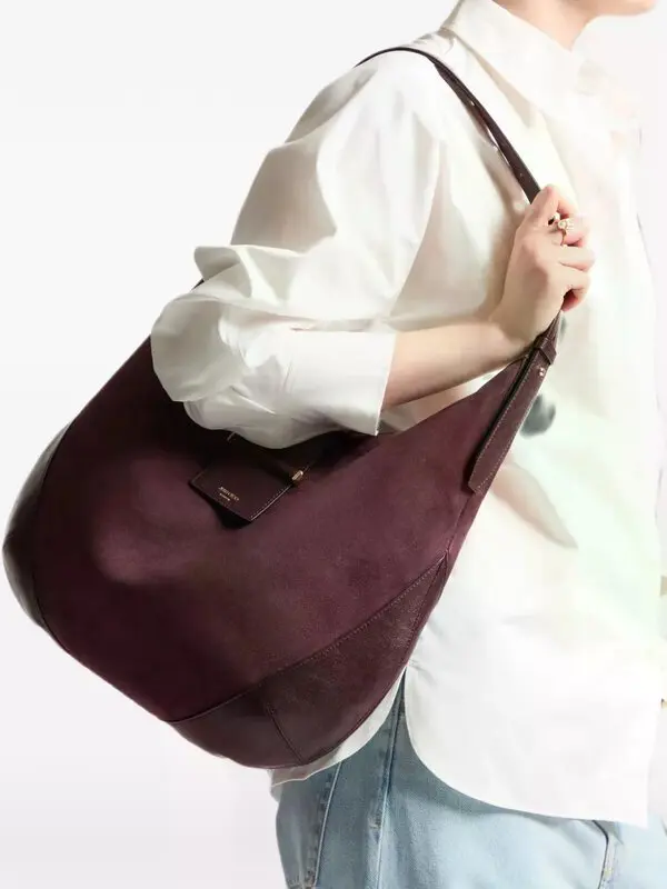 JIMMY CHOO Bar Suede Hobo Shoulder Bag - Brown
