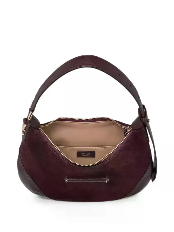 JIMMY CHOO Bar Suede Hobo Shoulder Bag - Brown