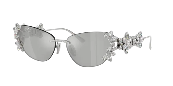 Dolce & Gabbana Embellished Sunglasses - Clear Mirror Silver