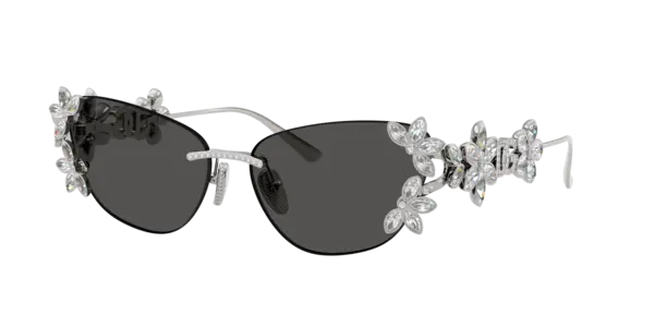 Dolce & Gabbana Embellished Cat Eye Sunglasses - Dark Grey