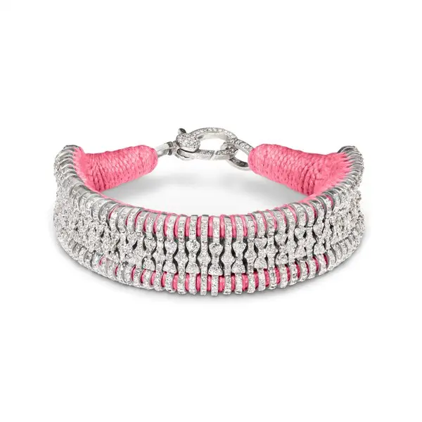 CARAVAN OF STONES Diamond And Thread Stackable Bracelet - Pink