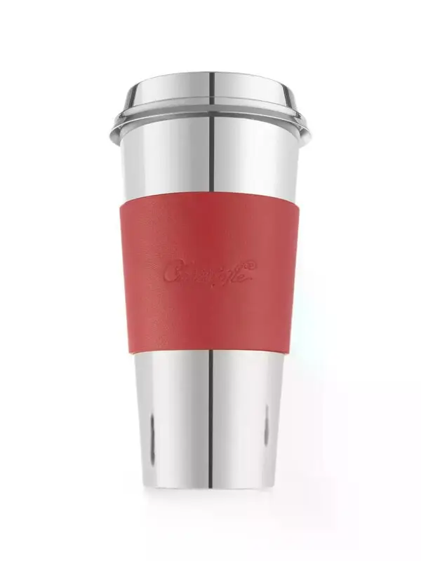 Christofle Objets Miroir Logo-embossed Leather Cup Sleeve