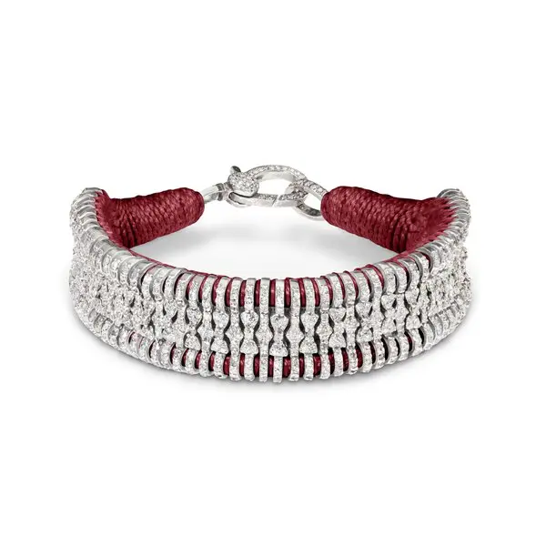 CARAVAN OF STONES Claret Velvet Diamond Stacker Bracelet - Red