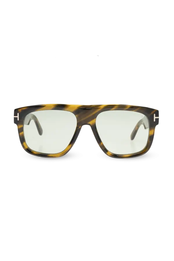TOM FORD Rectangular Sunglasses With Tortoiseshell Pattern - Brown