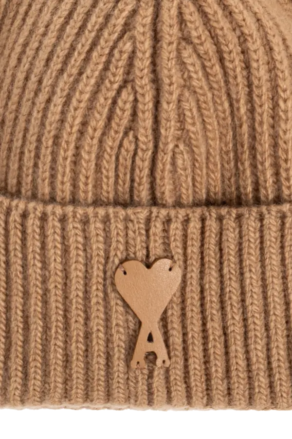 AMI Paris Wool Beanie - Beige