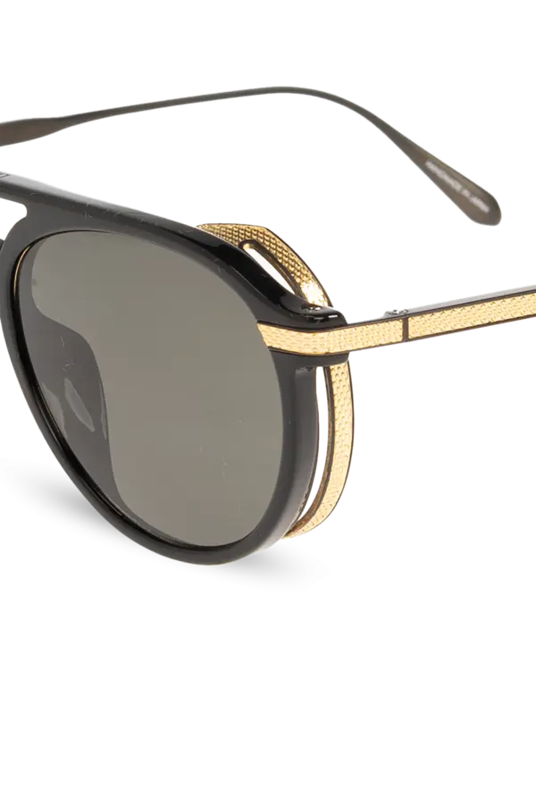 Linda Farrow Sutton Aviator Sunglasses - Gold