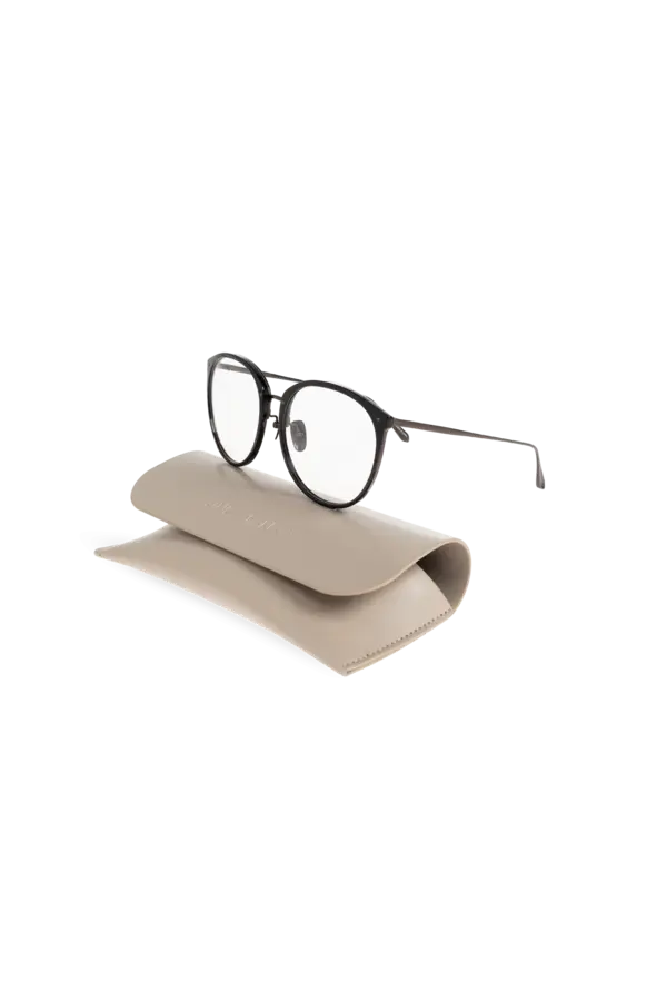 Linda Farrow Kings" Round Frame Eyeglasses - Black