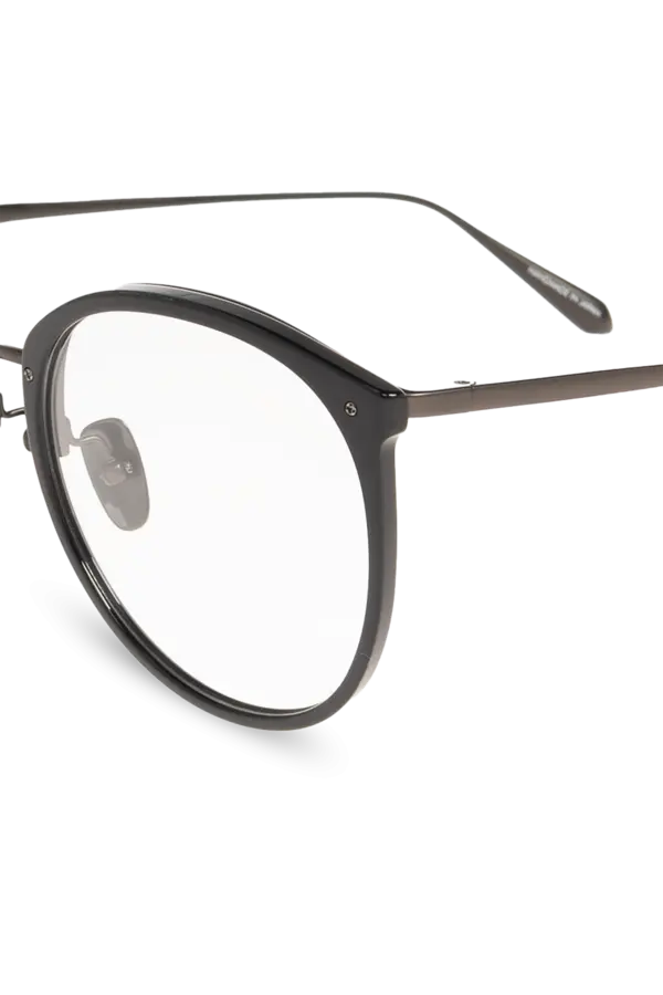 Linda Farrow Kings" Round Frame Eyeglasses - Black