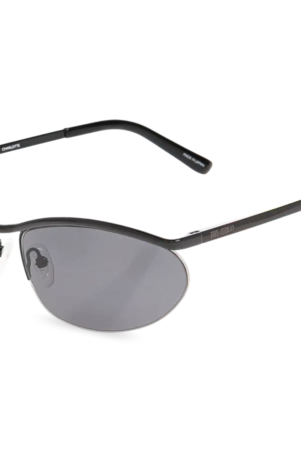 Attico Linda Farrow X Oval Sunglasses - Black