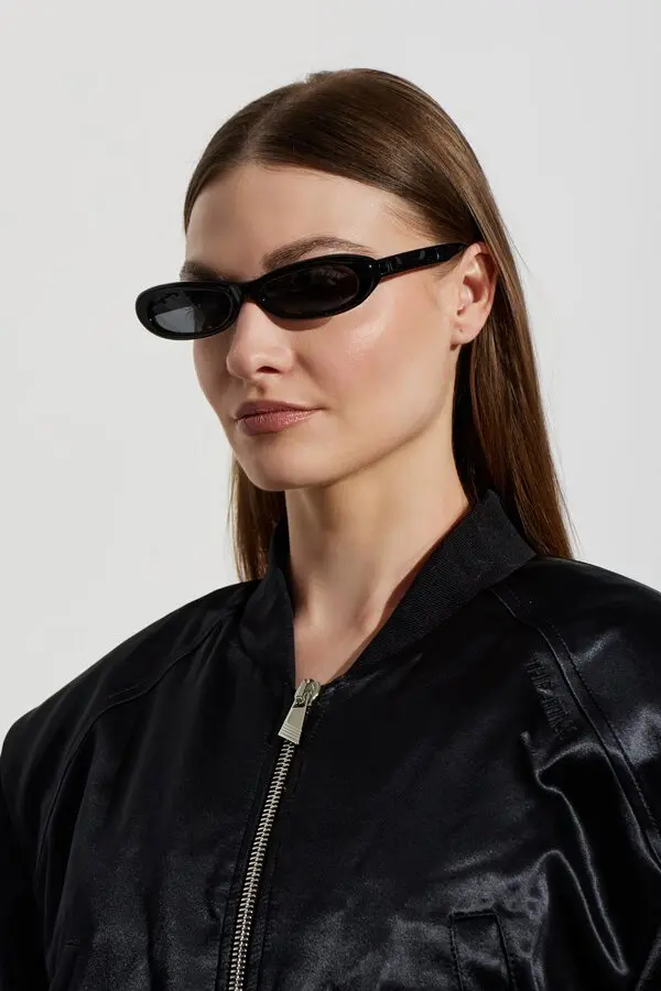 Attico Linda Farrow X Oval Sunglasses - Black