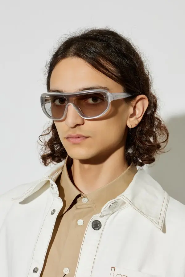 Jacquemus Geometric Visor Style Sunglasses - Light Blue