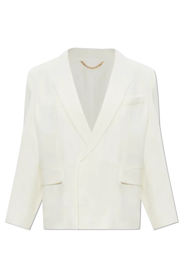 Victoria Beckham Double-breasted Blazer With Double Back Vent - Cream