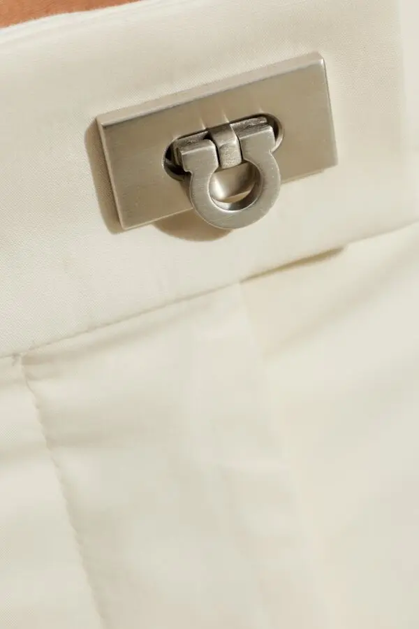 FERRAGAMO High Waisted Wide Leg Trousers With Buckle Detail