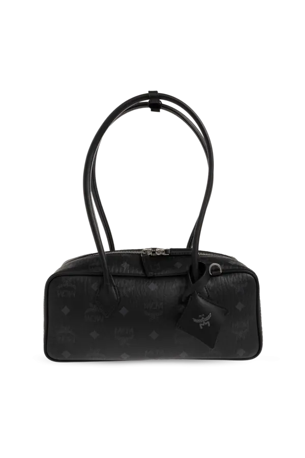 Mcm Aren' Embossed Leather Bag - Black