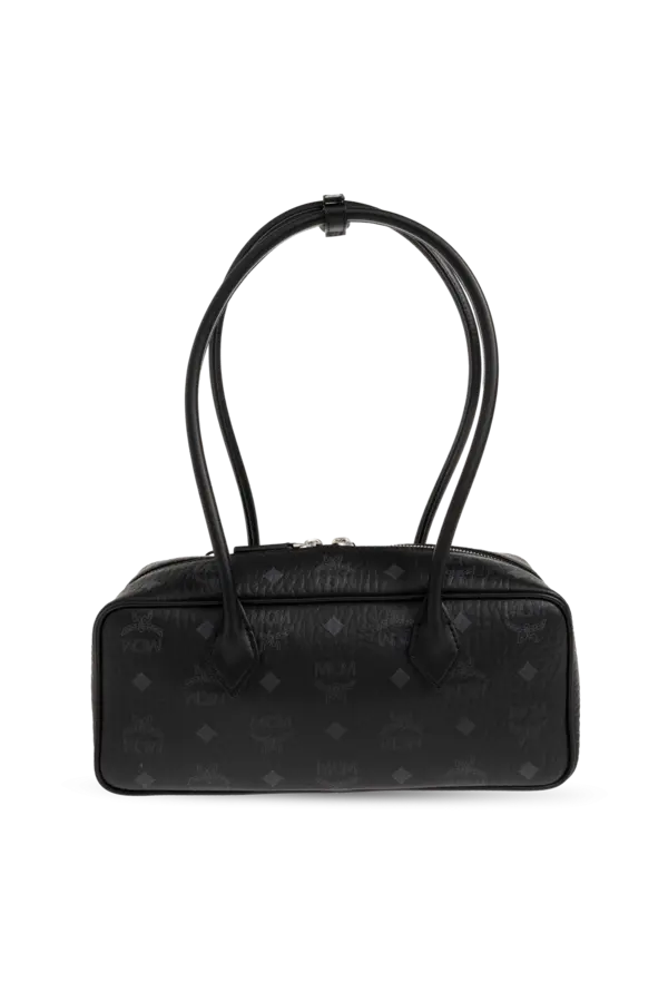 Mcm Aren' Embossed Leather Bag - Black