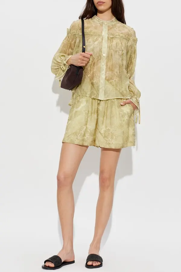 ALLSAINTS Isla Shorts With Psychedelic Print - Green