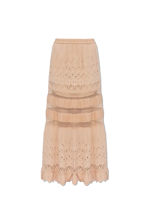 ALLSAINTS Camille Embroidered Maxi Skirt - Pink