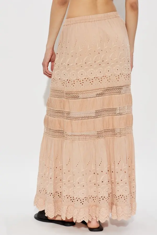 ALLSAINTS Camille Embroidered Maxi Skirt - Pink