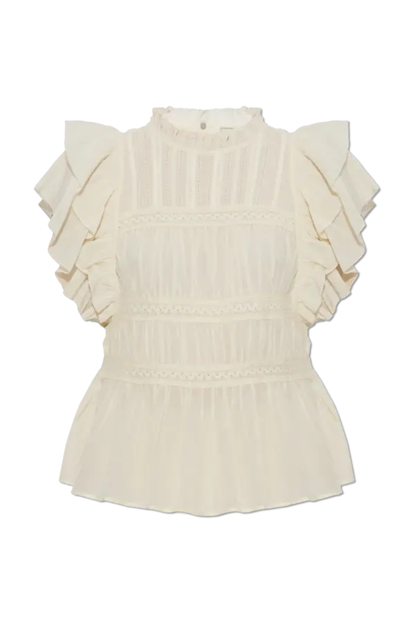 ALLSAINTS Harriet Ruffled Lace Insert Top
