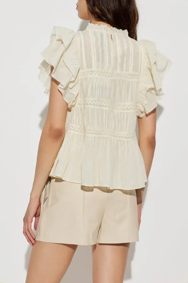 ALLSAINTS Harriet Ruffled Lace Insert Top
