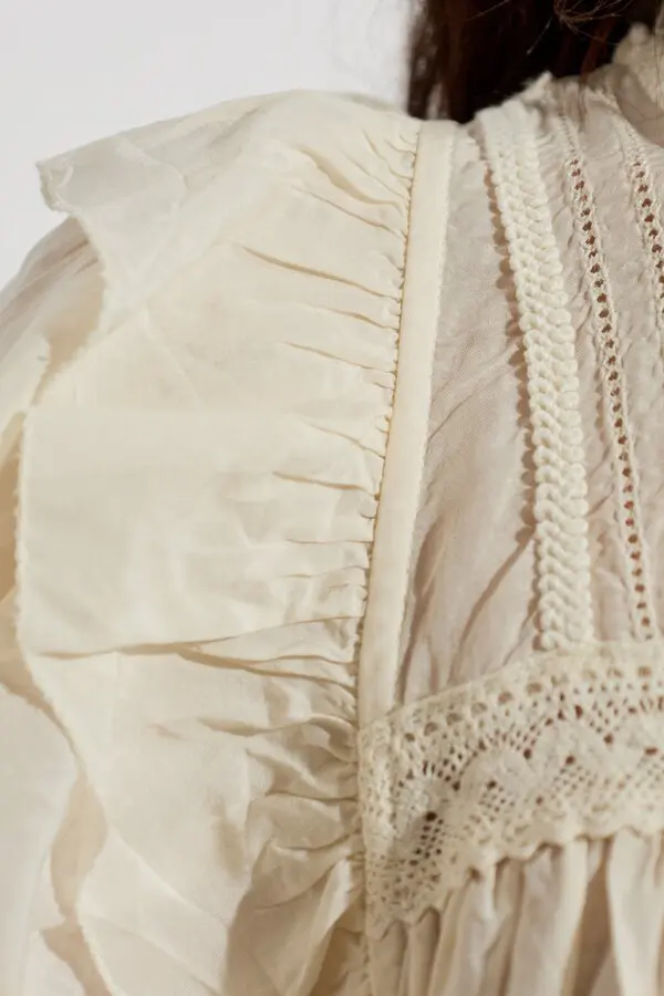 ALLSAINTS Harriet Ruffled Lace Insert Top