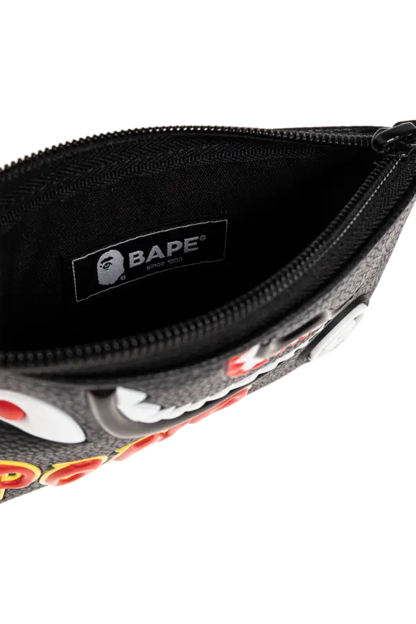 A BATHING APE Leather Pouch With Shark Applique