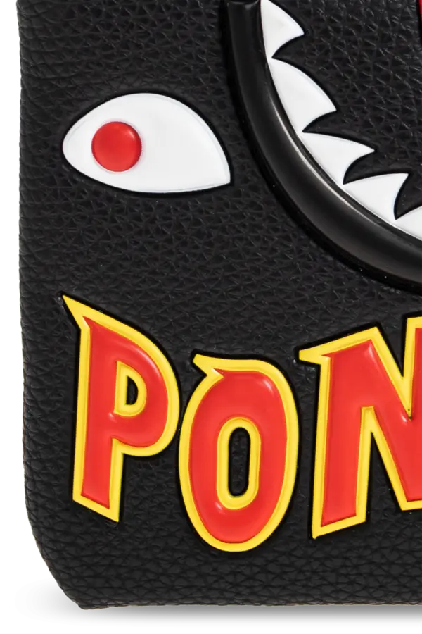 A BATHING APE Leather Pouch With Shark Applique