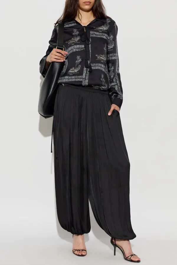 ALLSAINTS Lettie" Shirt With Palm Motif Print And Drawstring Detail