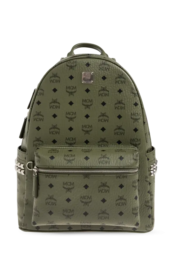Mcm Stark Monogrammed Backpack - Green