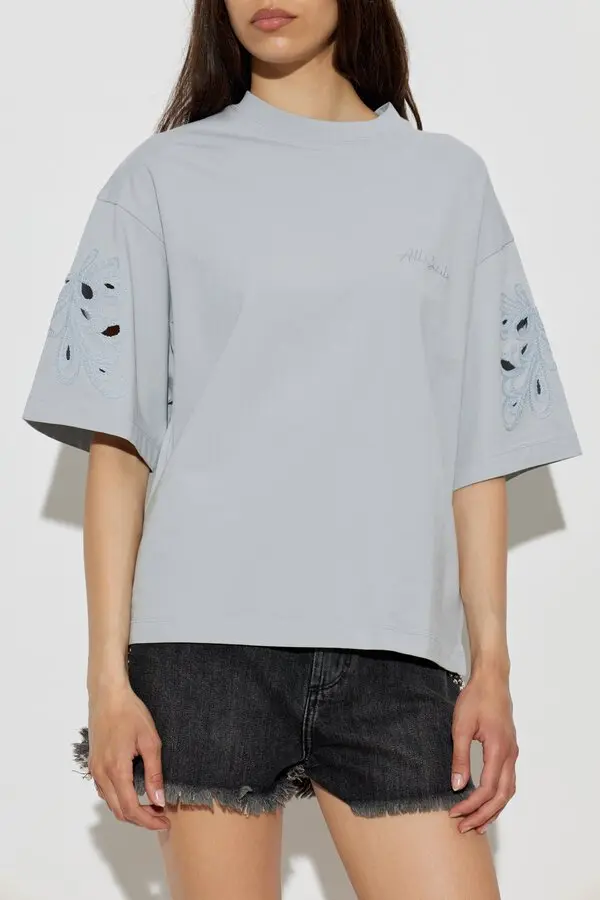 ALLSAINTS Lola Amelie T-shirt With Openwork Sleeves