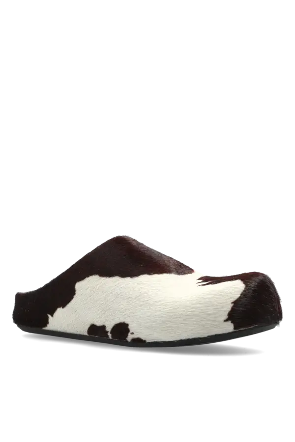 Marni Haircalf Animal Print Slides